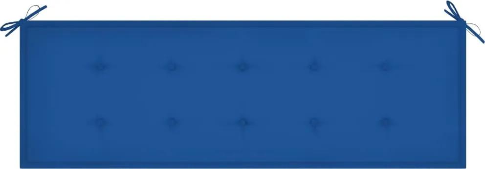 vidaXL Stohovatelná zahradní lavice s poduškou 159 cm masivní teak [3063316] Barva: Královská modř