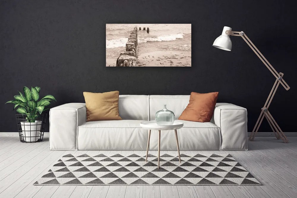 Obraz na plátně Moře Pláž Architektura 100x50 cm