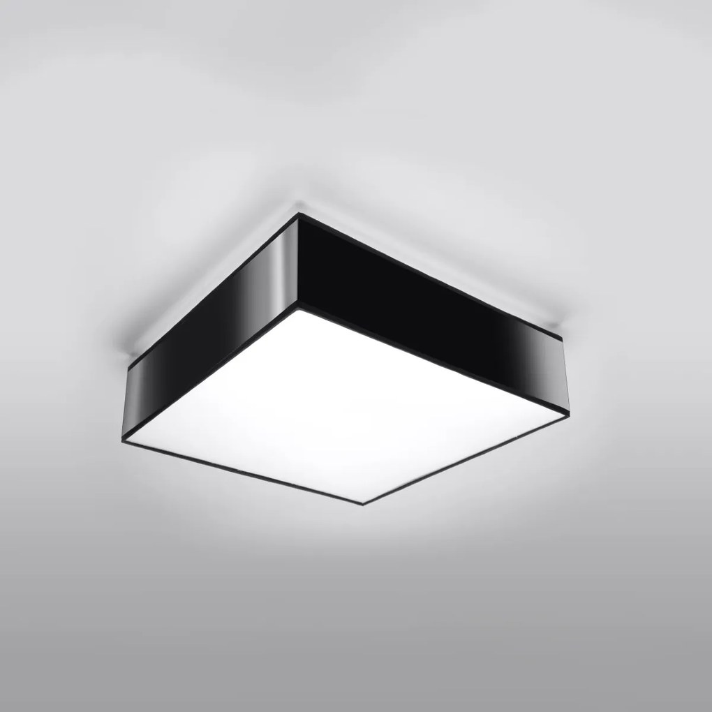 Stropní svítidlo Horus, 1x černé plastové stínítko, (bílý plast), (35 cm)