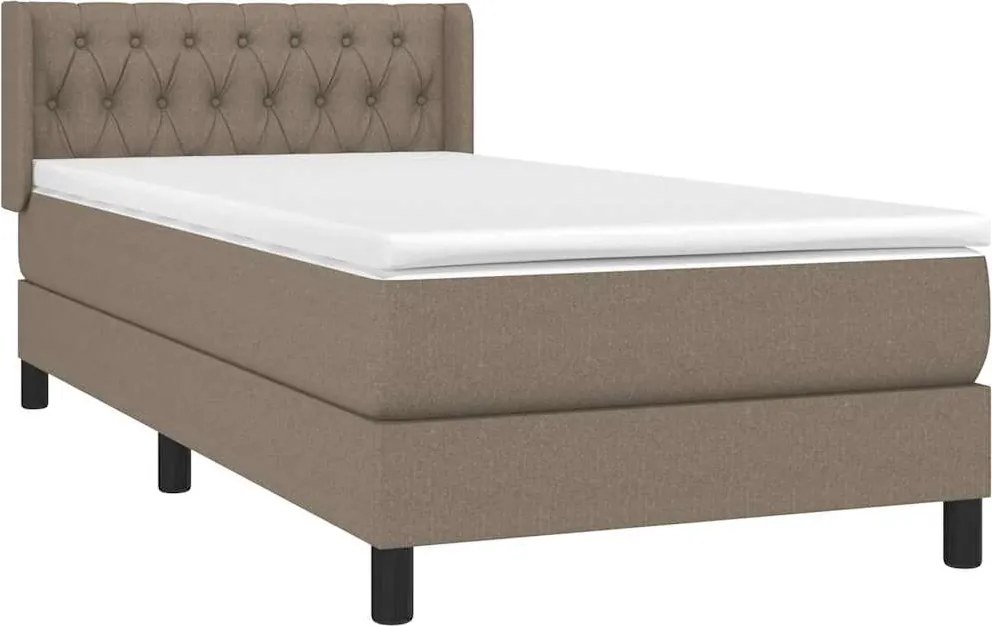 Box spring postel s matrací taupe 90x200 cm textil 3129925