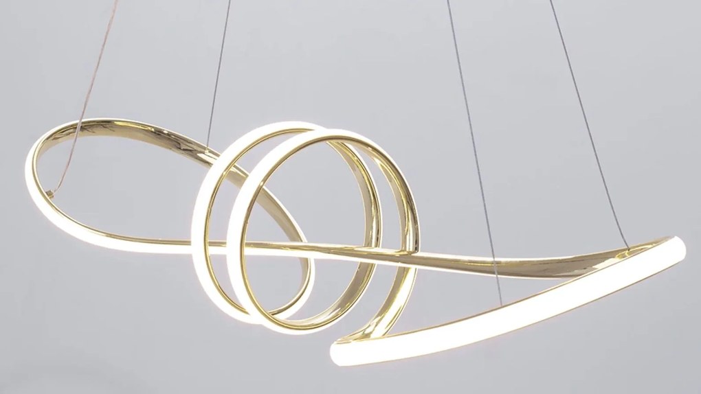 Toolight - LED závěsné svítidlo APP824-CP + dálkové ovládání, zlatá, OSW-06662