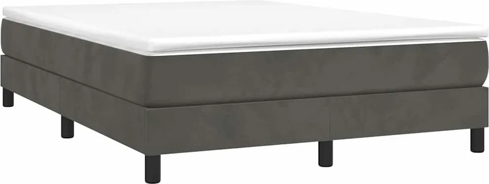 Rám postele s boxspringem tmavě šedá 140 x 200 cm samet 3120773