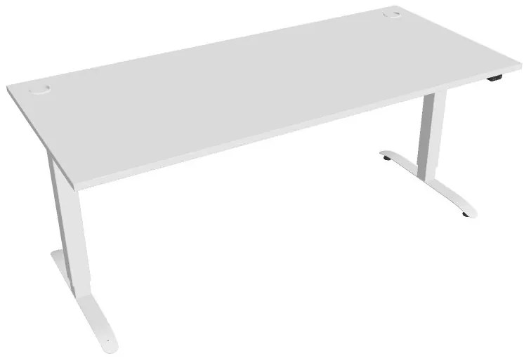 Elektr. nastavitelný stůl 180x80 - HOBIS MOTION  MS 2 1800 Dekor stolové desky: bílá, Barva kovové podnože: bílá