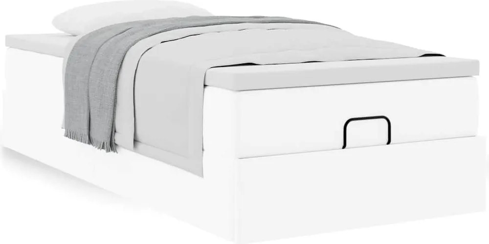 Osmanský rám postele s matrací bílý 80x200cm umělá kůže 3311007