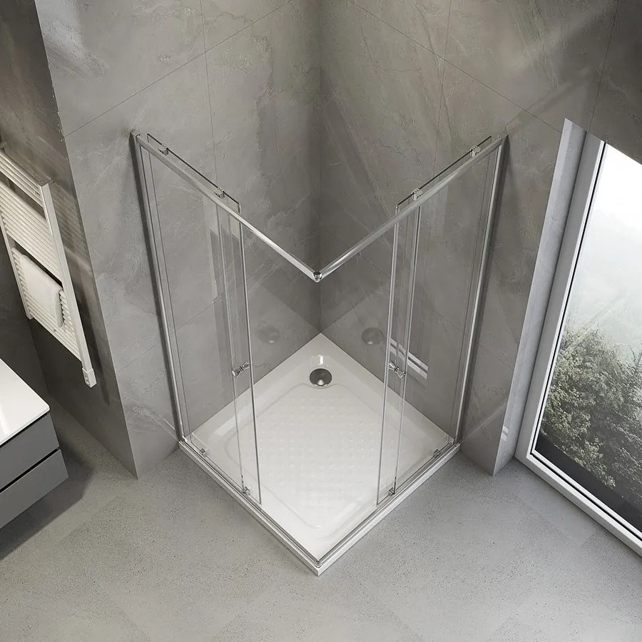 Aqualine Agga sprchový kout čtvercový 90 x 90 cm chrom čirá HLF909Y Koupelny Bernold
