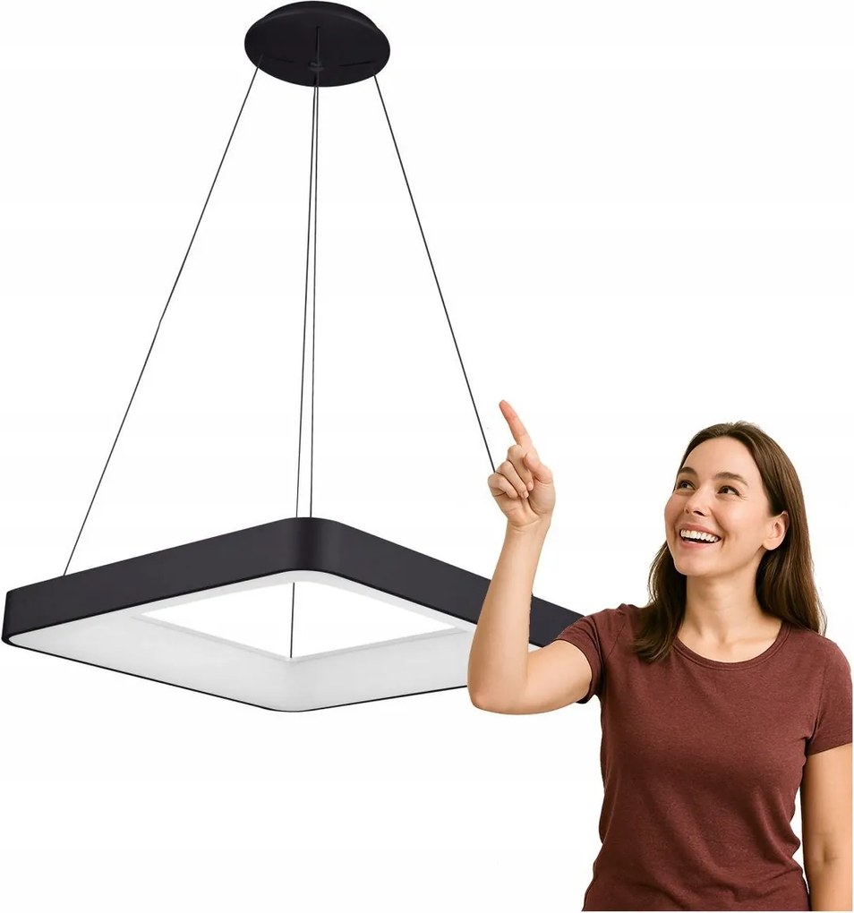 Černá závěsná Led lampa Giacinto 60 cm Moderní Italux