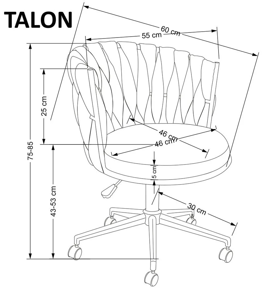 Halmar Studentská kancelářská židle Talon, šedá