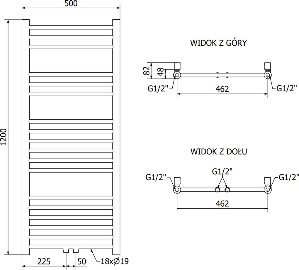 Mexen Yodo, elektrické topné těleso 1200x500 mm + topná tyč 600 W, bílá, W113-1200-500-2600-20