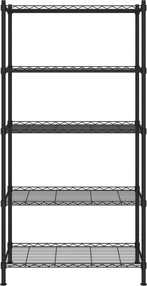 Úložný regál 5 polic 90 x 35 x 180 cm černý 250 kg 324624