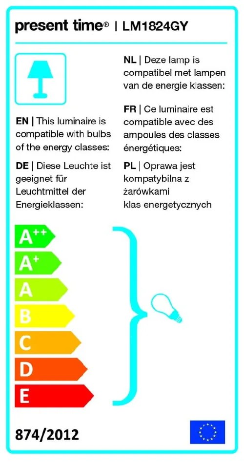 Šedá stolní lampa Leitmotiv Enchant