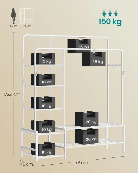 Otevřená šatní skříň HSR182WG01