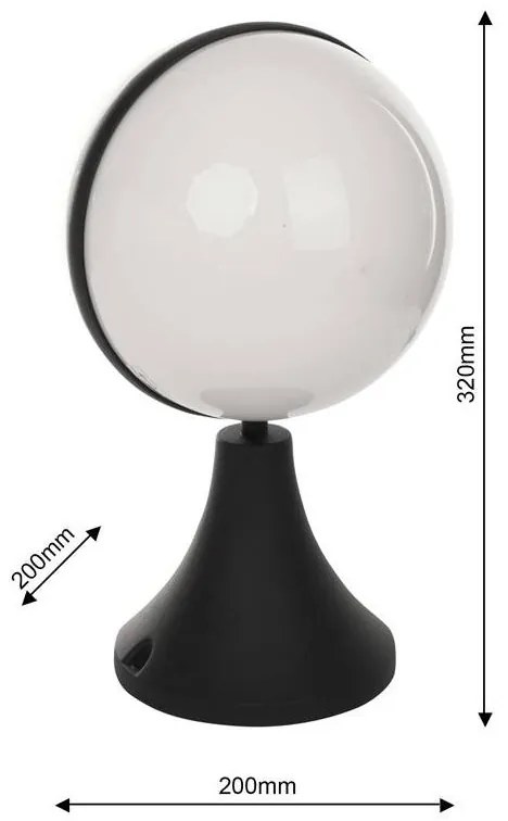 Exteriérová lampa, 1x bílé plastové stínítko