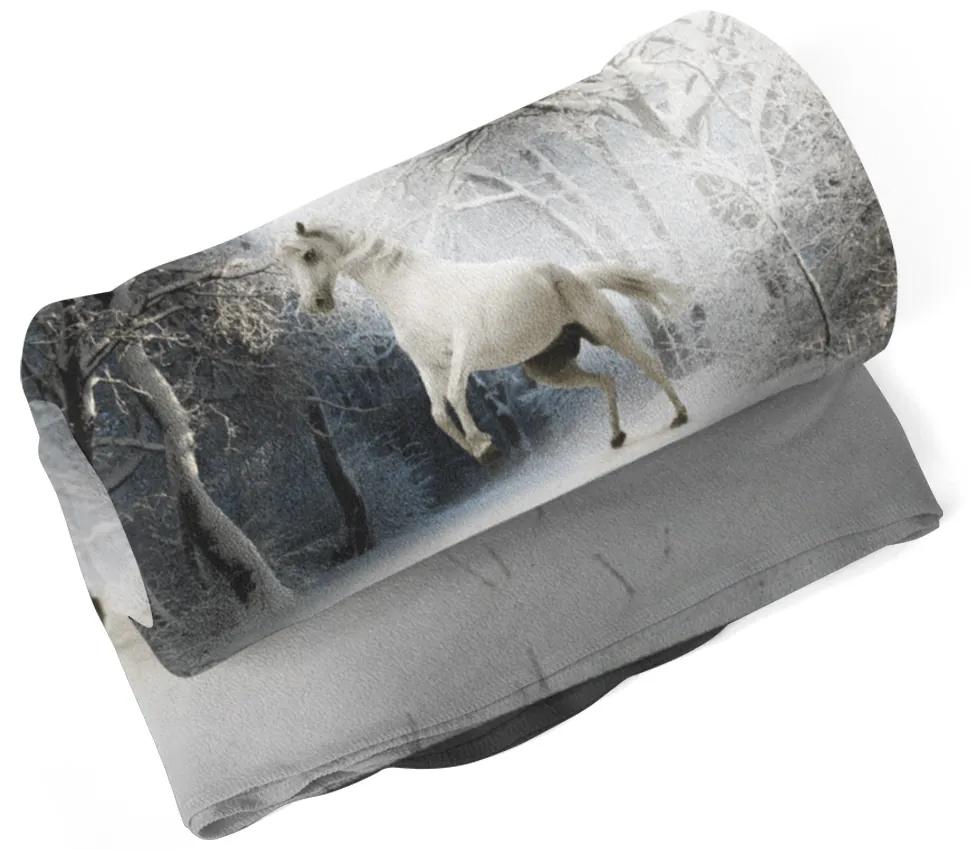 Deka SABLIO - Bílý kůň 150x120 cm