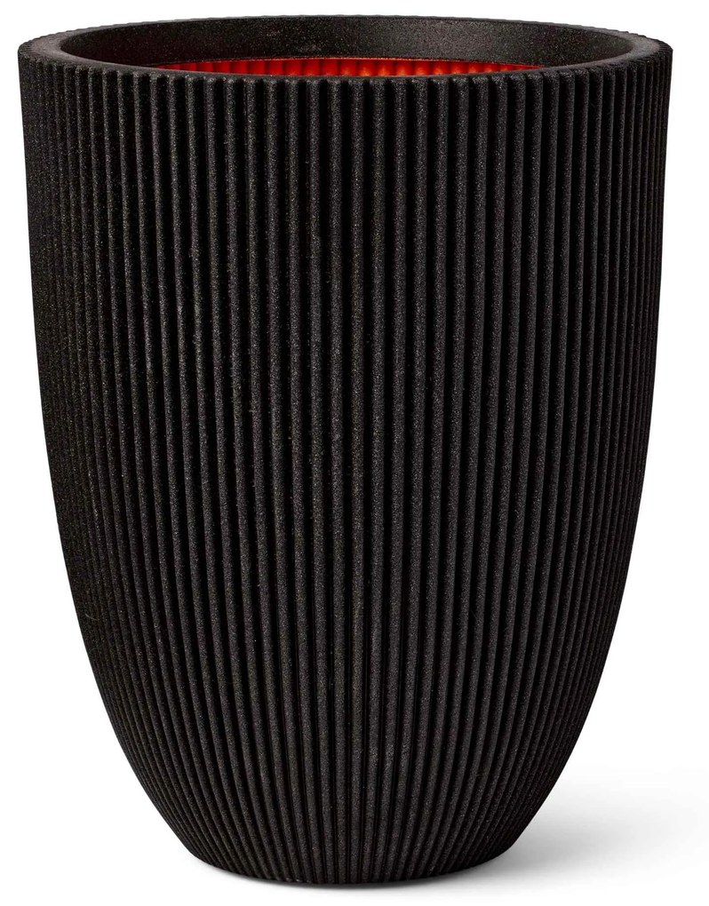 Capi Nature Groove NL Vase Elegant Low Black Ø 34 cm / V 46 cm