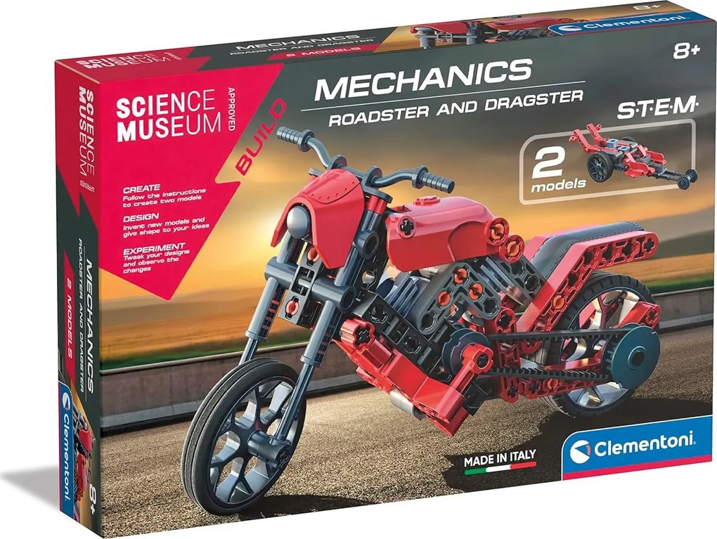 Clementoni science&play mechanická laboratoř roadster a dragster 2v1