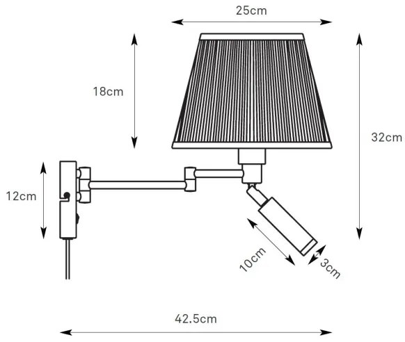 Markslöjd 109016- LED Nástěnná lampa PIVOT 1xE27/40W/230V + LED/4W krémová/černá