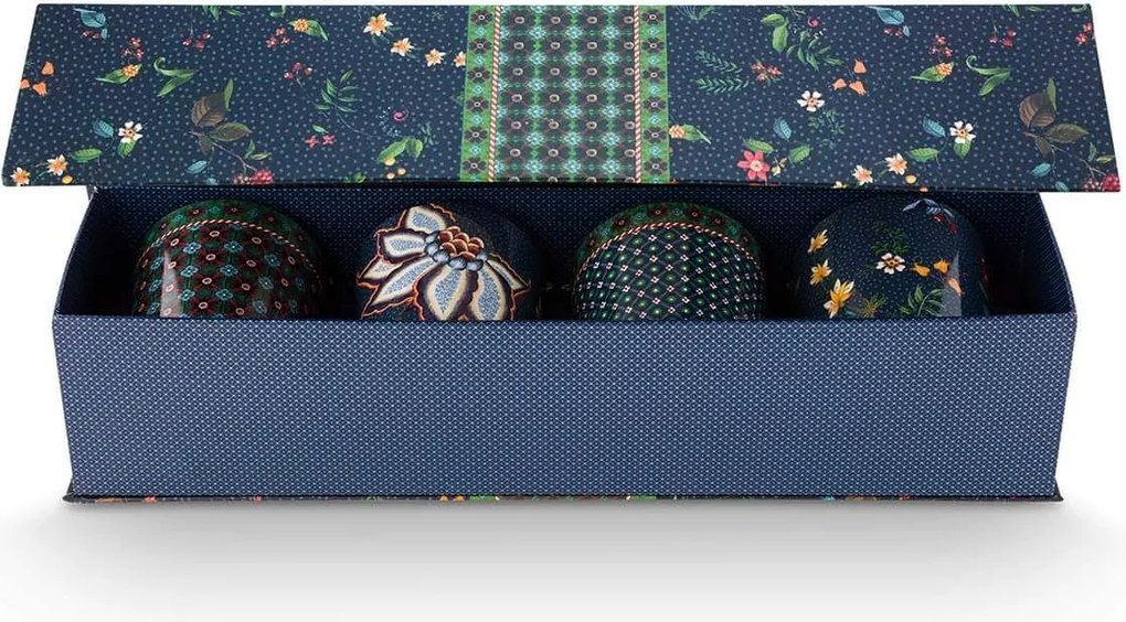 Pip Studio dárková sada 4 hrnků Oriental Berry Blues Blue (Luxusní sada porcelánových hrnků)