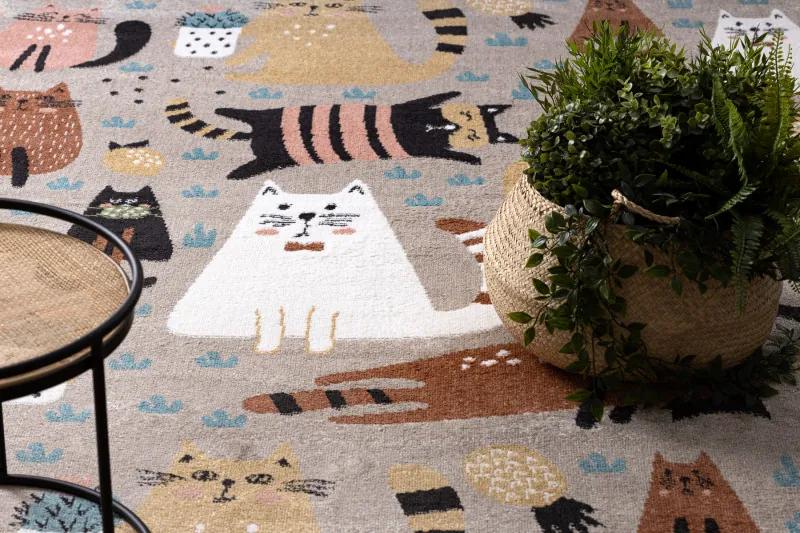 Dywany Łuszczów Dětský kusový koberec Fun Kittens Cats beige ROZMĚR: 180x270