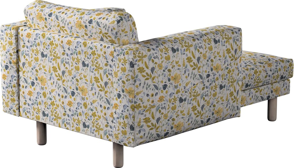 Potah na IKEA Norsborg šezlong s loketními opěrkami barva žlutá látka pletený vzor, vzorované