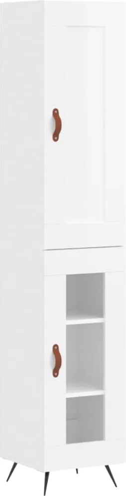 Skříň highboard bílá s vysokým leskem 34,5x34x180 cm kompozit 3200363