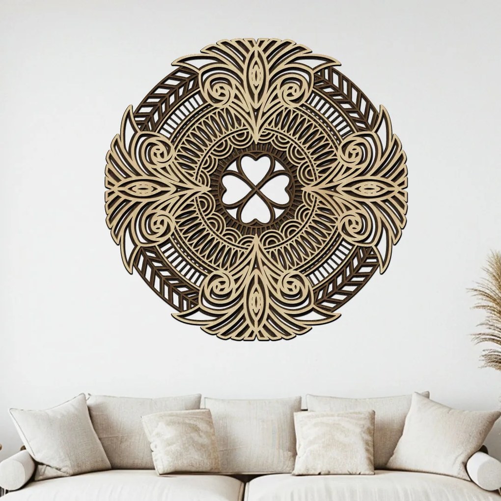dřevo života 3 vrstvá mandala PRAMEN ŽIVOTA Zvolte rozměr (cm): 40x40, Zvolte barvu dekoru: Horský dub-Ořech-Wenge