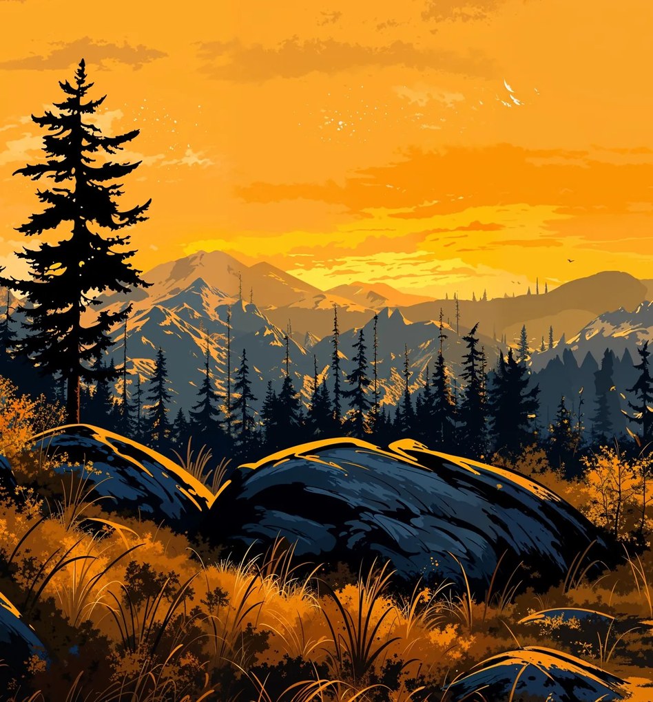 Obraz na plátně - Teplé lesní seance FeelHappy.cz Velikost obrazu (šířka x výška): 210 x 70 cm