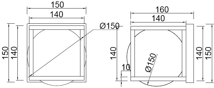 Mantra Desigual, moderní nástěnné svítidlo 1xE27, černý kov/sklo, 15x15cm