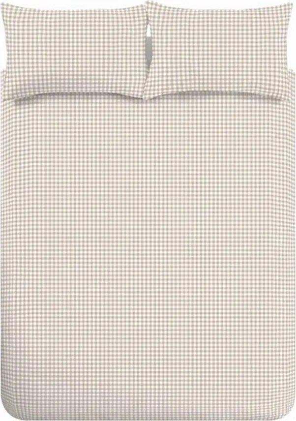 Béžové 3dílné povlečení na dvoulůžko 200x200 cm Bamford Gingham Check – Catherine Lansfield