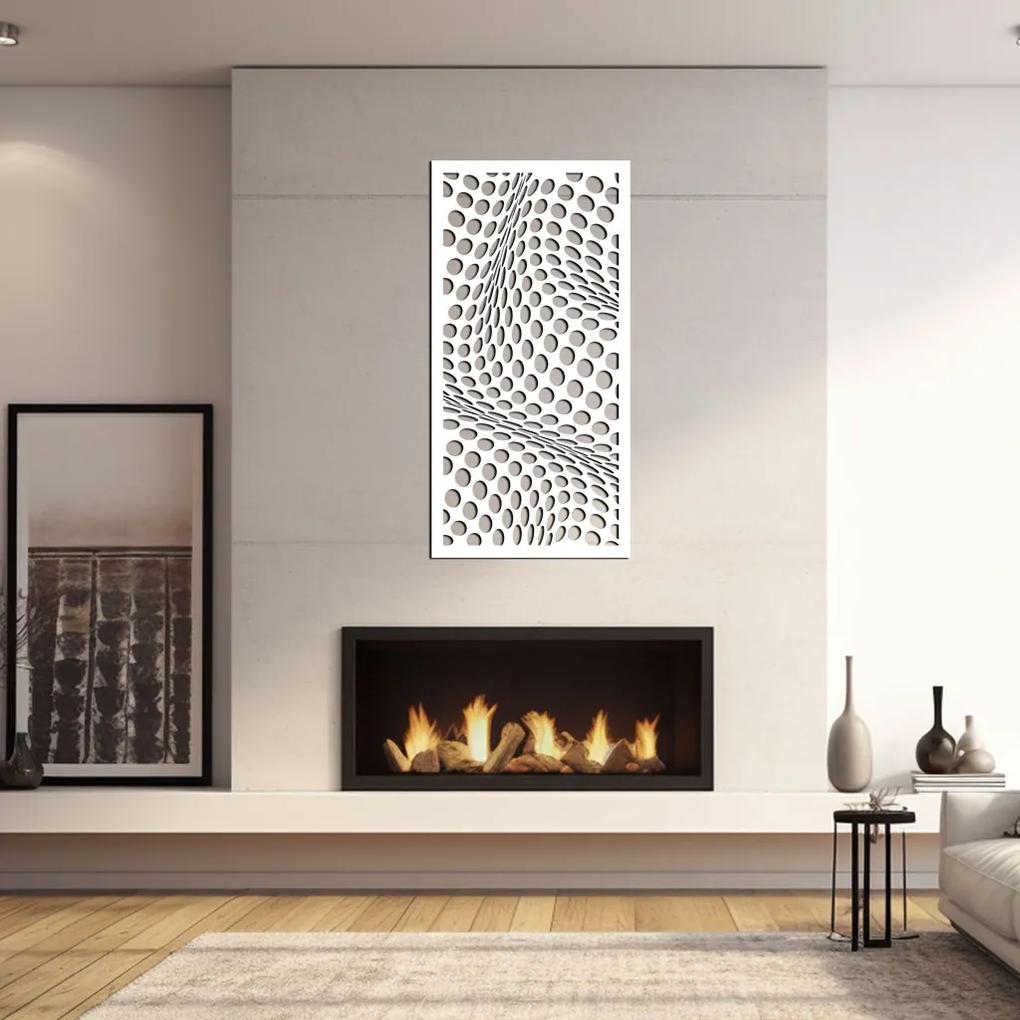 dřevo života Dřevěný dekorační panel WAVES Rozměry (cm): 40x80, Barevný vzor: Bílá