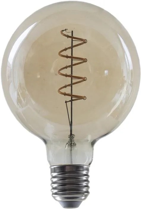 Led žárovka led spiral filament žárovka globe g95 amber 4w/230v/e27/1800k/270lm/360°/dim