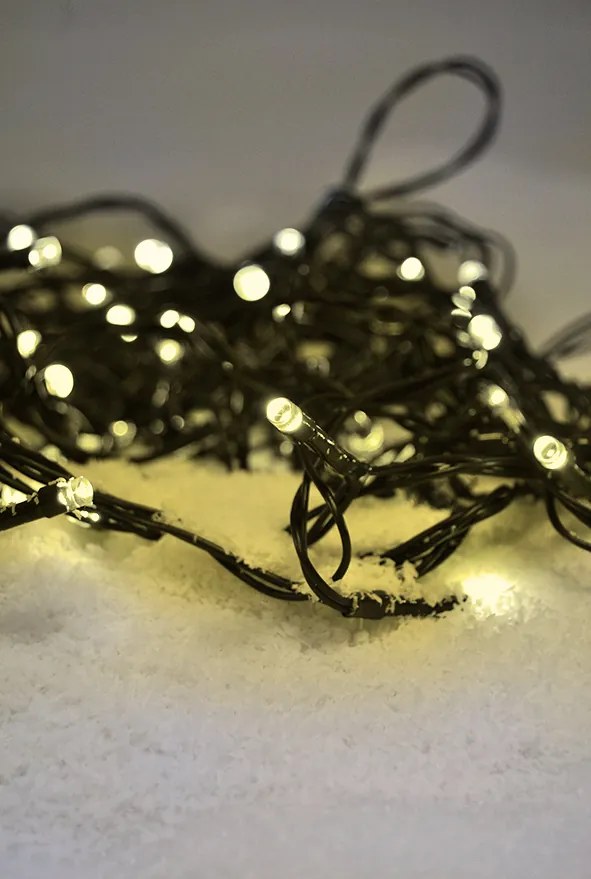 Vánoční venkovní LED řetěz 10 m - 100LED - teplá bílá