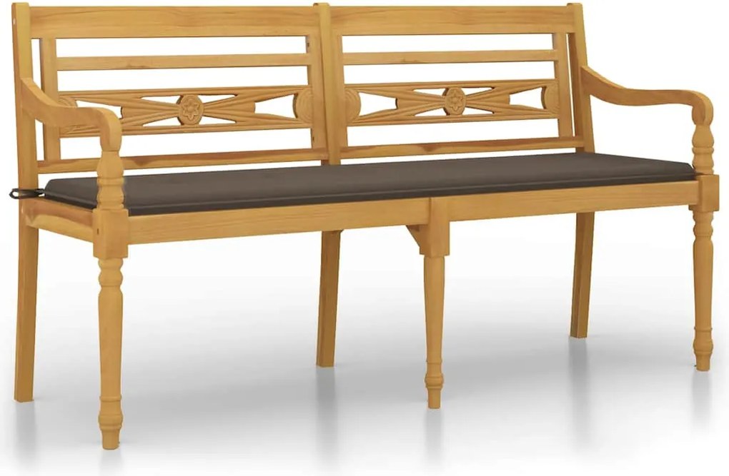 Lavice Batavia s Taupe poduškou 150 cm masivní teakové dřevo 3100834