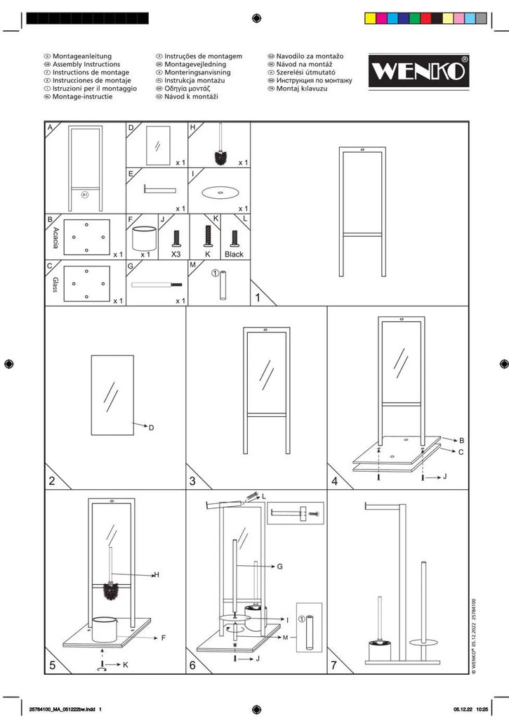 Stojan na toaletní papír a WC kartáč RIVALTA, hnědá