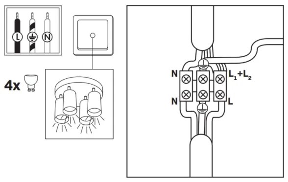 LED RGBW Stmívatelné koupelnové bodové svítidlo TURYN 4xGU10/6,5W/230V IP44 bílá