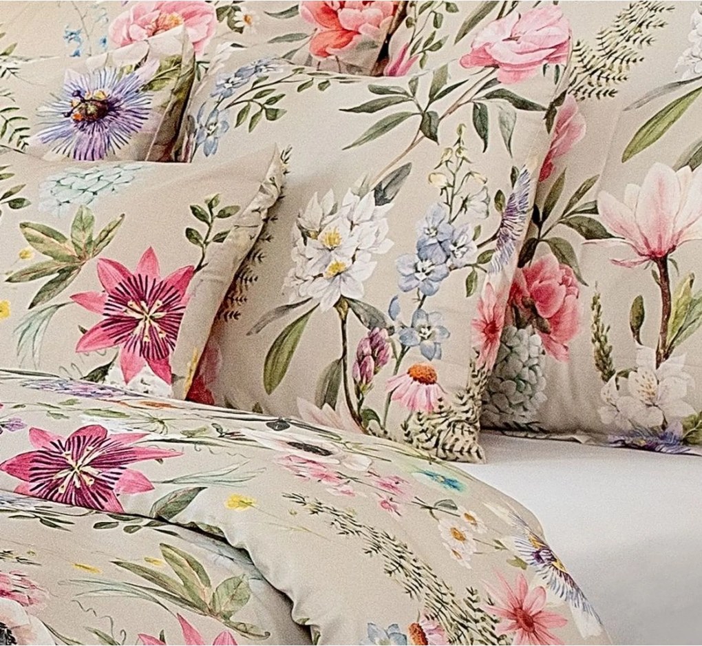 Saténové povlečení LUXURY COLLECTION Botanica elegance - 1x 220/200, 2x 70/90cm