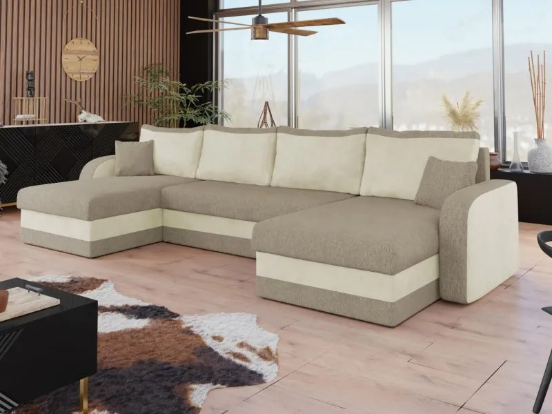 Rohová rozkládací pohovka Dalmir U Lux, Potah: Lux 06 + Lux 05