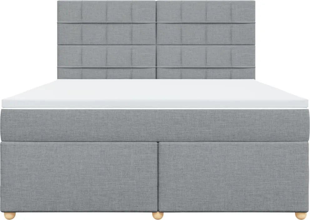 Box spring postel s matrací světle šedá 180 x 200 cm textil 3293659