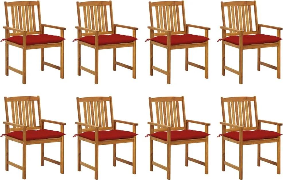 vidaXL Zahradní židle s poduškami 8 ks masivní akáciové dřevo [3078201] Barva: Béžová