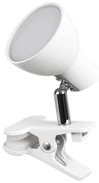 Stolní LED lampička s klipem NOAH, 5W, teplá bílá, bílá Rabalux Noah 001477