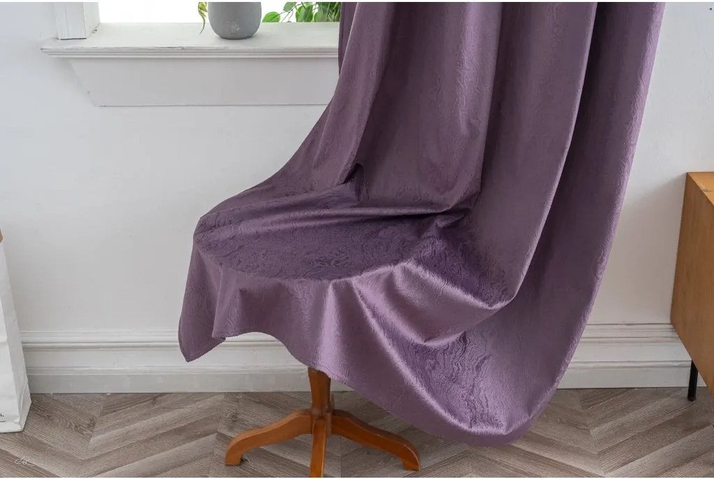 Zatemňovací závěs DUNES VELVET 140x250 cm, fialový Zavěšení: Řasící páska
