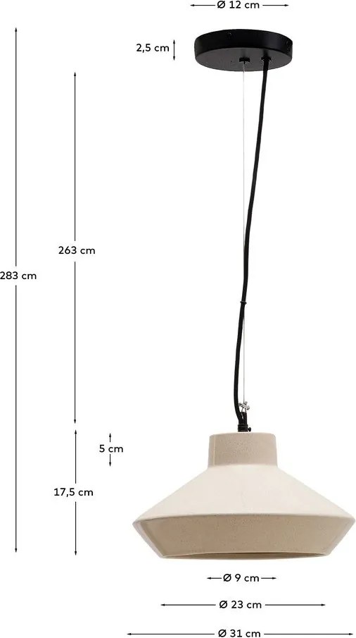 Béžové závěsné svítidlo s keramickým stínidlem ø 31 cm Portol – Kave Home