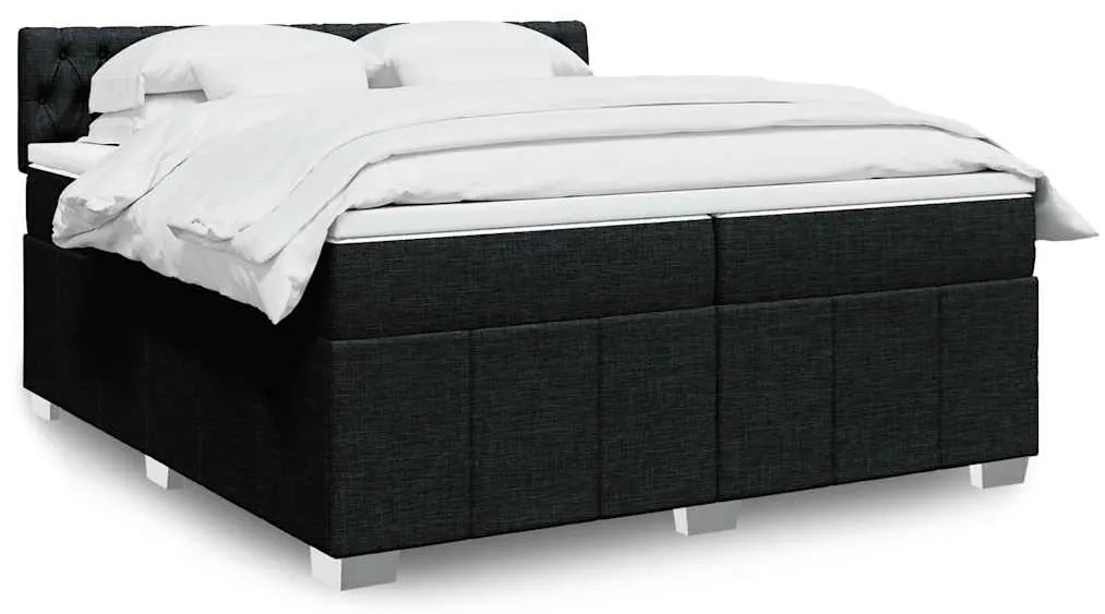 Box spring postel s matrací černá 200x200 cm textil 3289484