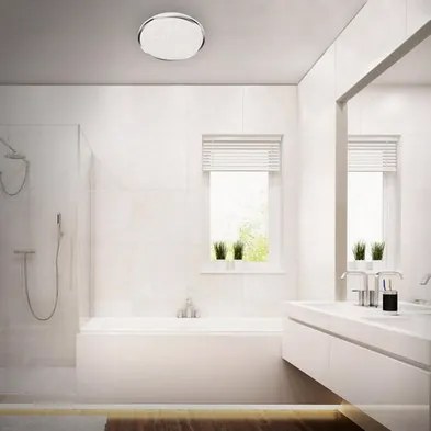 Stropní LED svítidlo hvězdné nebe BRILONER průměr 33cm 18W IP44 chrom 3403118