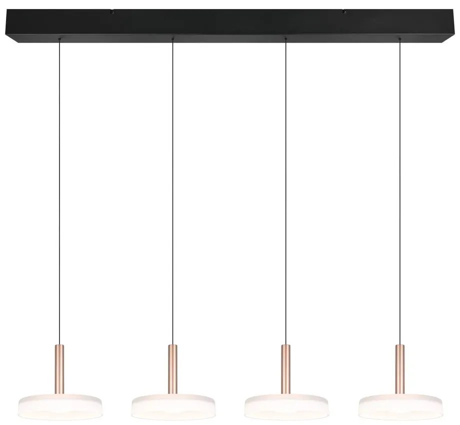 LED stmívatelné závěsné svítidlo v černobílo-zlaté barvě se skleněným stínidlem Celeste – Trio