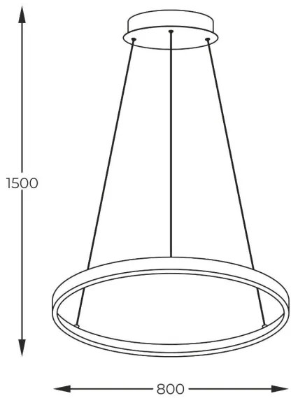 Zuma Line 2023201-GD80 - LED Lustr na lanku BRENO LED/36W/230V 3000/4000/6000K