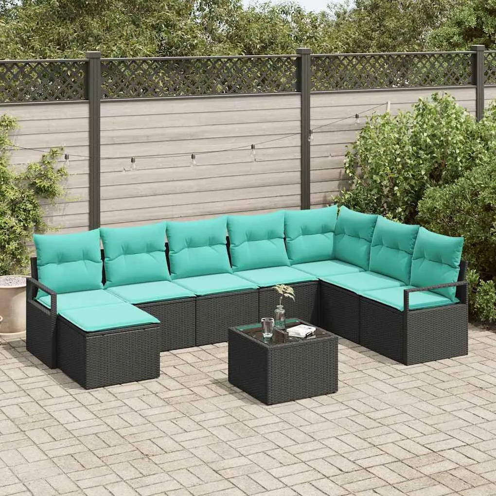 Set pohovek 9 ks Černá polyratan 3346516