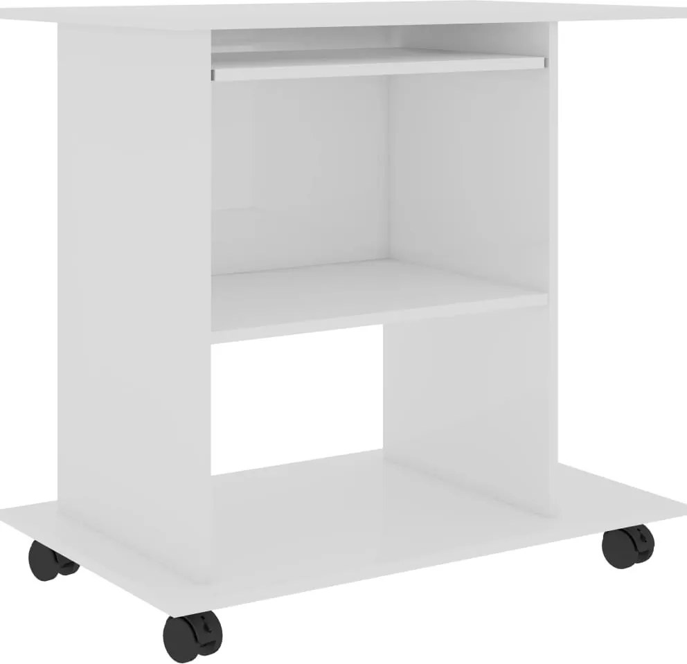 vidaXL Počítačový stůl 80 x 50 x 75 cm dřevotříska [802898] Barva: Bílá