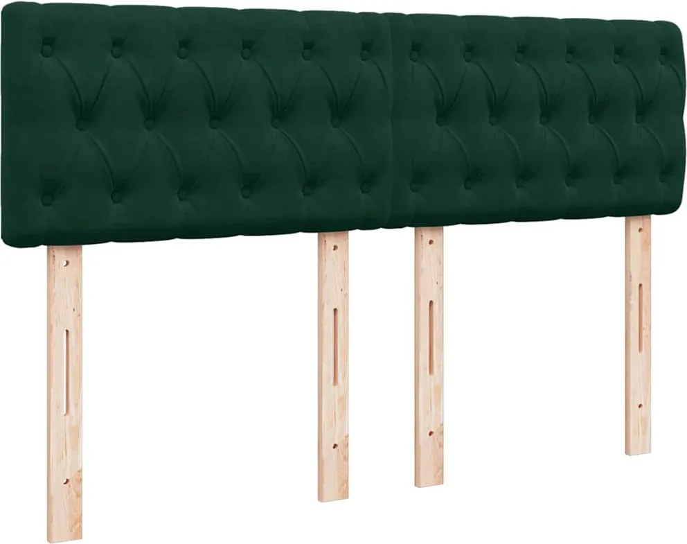 Box spring postel s matrací tmavě zelená 140x200 cm samet 3287767