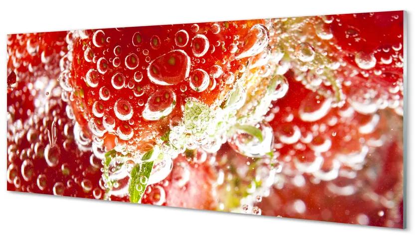akrylový obraz mokré jahody 120x60 cm