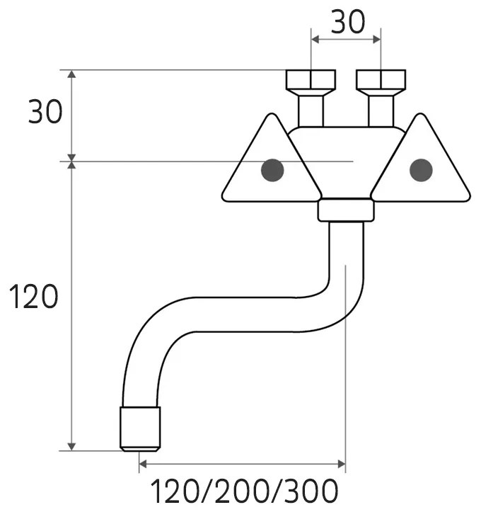 Mereo Mereo, Dřezová nástěnná baterie s ramínkem trubkovým O16mm, chrom, CBS301003M